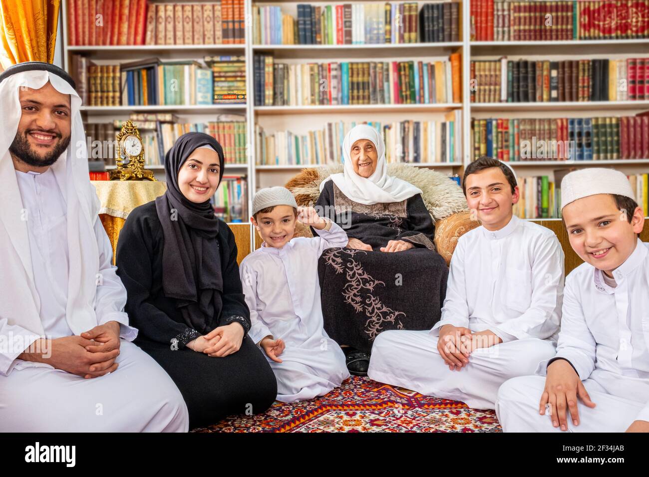 Happy Arabic Muslim family together Stock Photo - Alamy