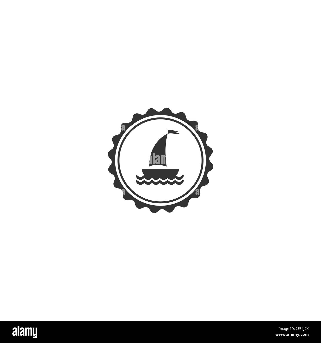 Nautical black yacht label isolated on white. Ship and boat steering ...