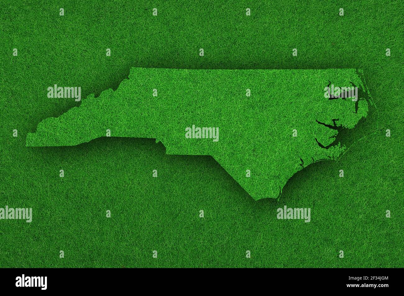 Map of North Carolina on green felt Stock Photo - Alamy