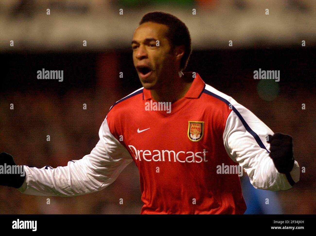 CHAMPS LEAUGE ARSENAL V BYER 04 LEVERKUSEN 27/2/2002 HENRY AFTER HIS ...