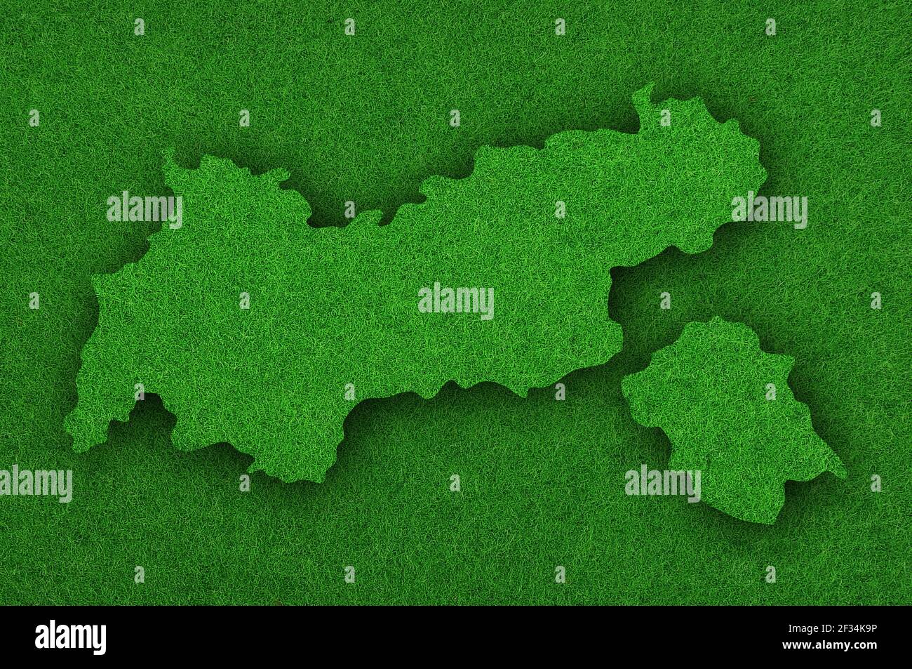 Map of Tyrol on green felt Stock Photo - Alamy