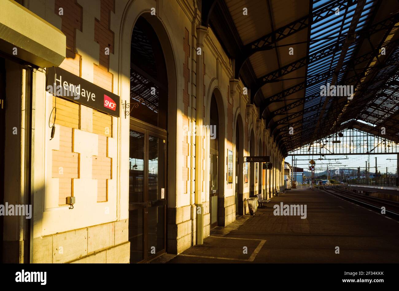 Hendaye, French Basque Country, France - July 11th, 2019 : Platorms of ...