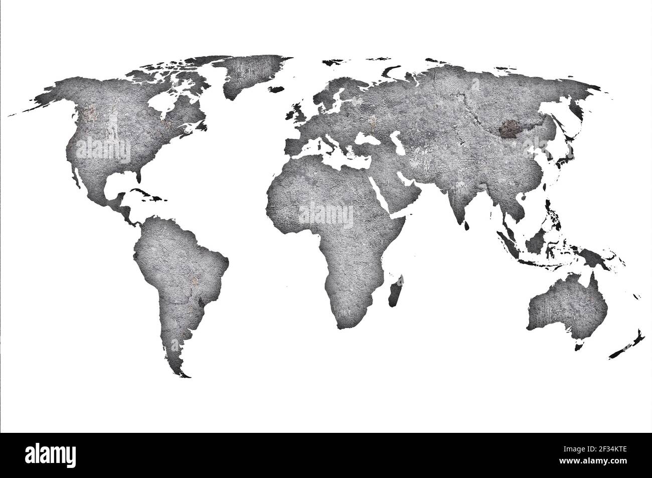 Map of World map on weathered concrete Stock Photo - Alamy