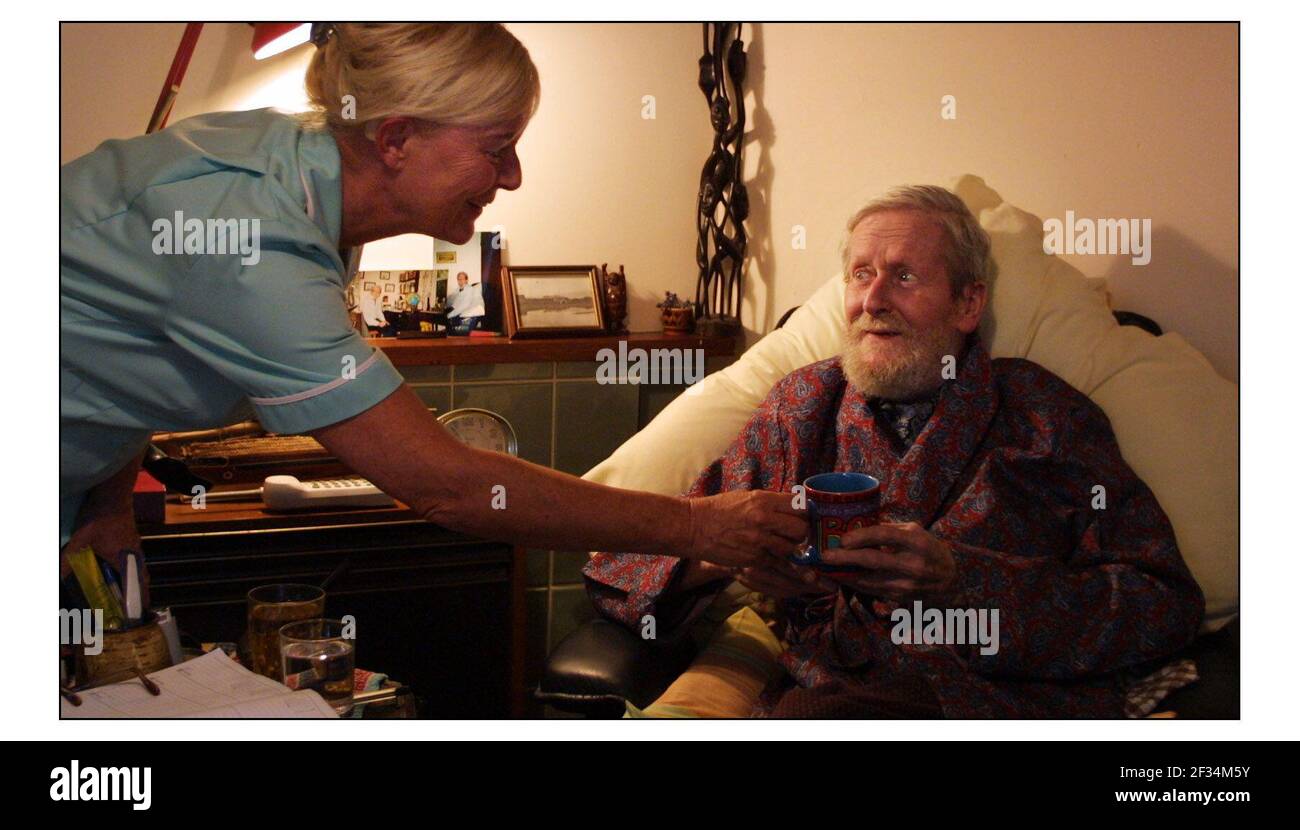 Mr. William Steele is helped by carer Lindsey Brown and Naome Chibamu ...