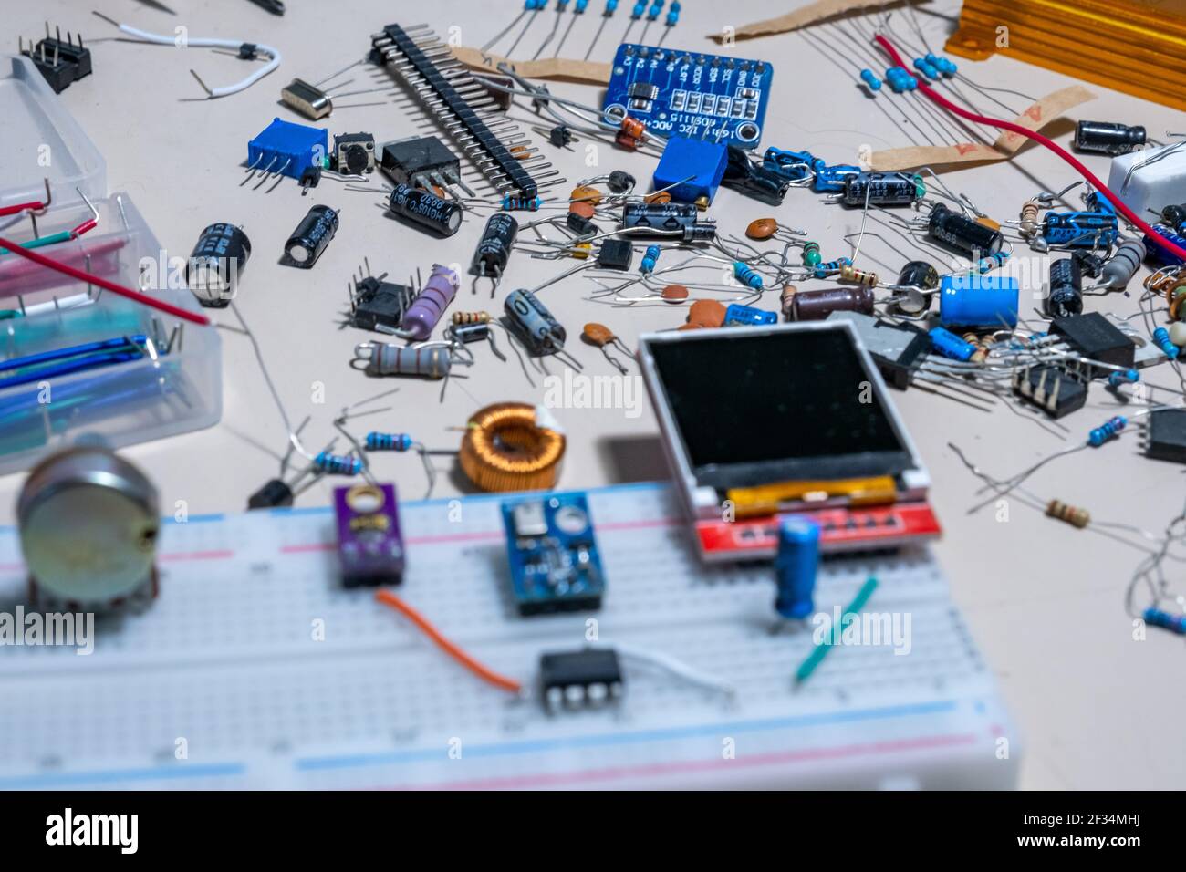 Pc parts and electronic parts in a nice pattern Stock Photo - Alamy