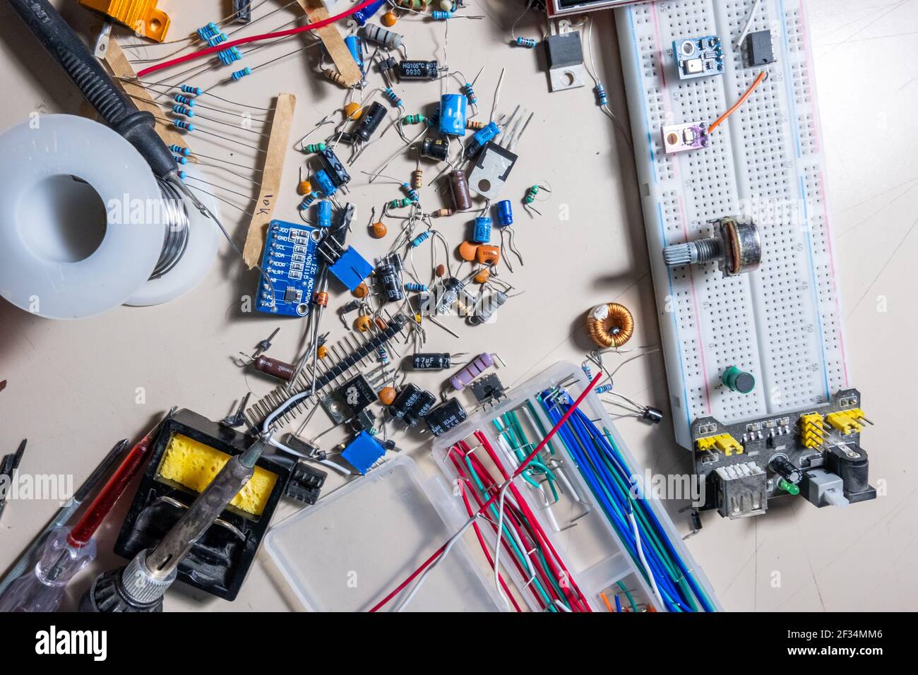 Pc parts and electronic parts in a nice pattern Stock Photo - Alamy