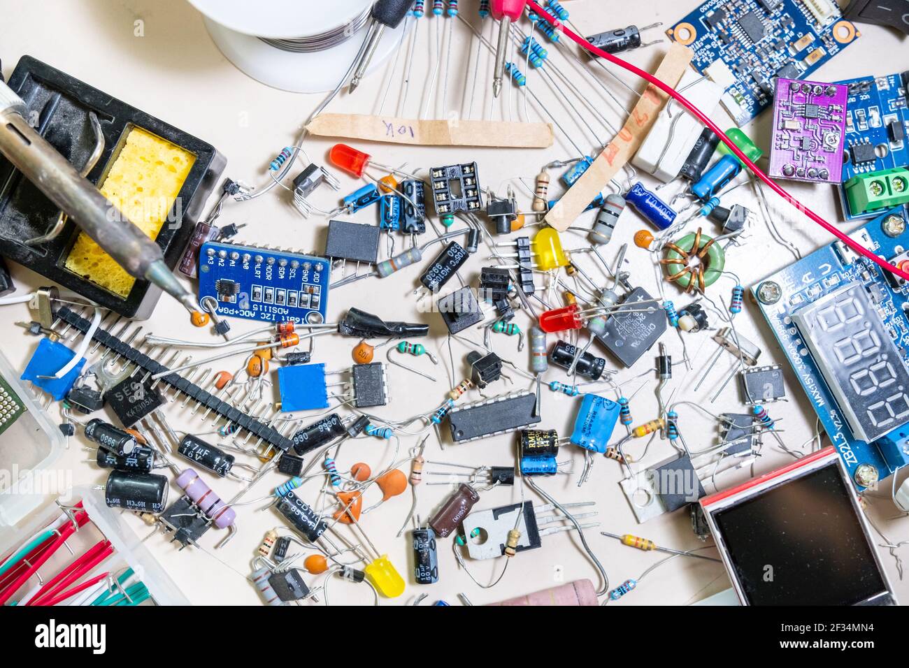 Pc parts and electronic parts in a nice pattern Stock Photo - Alamy