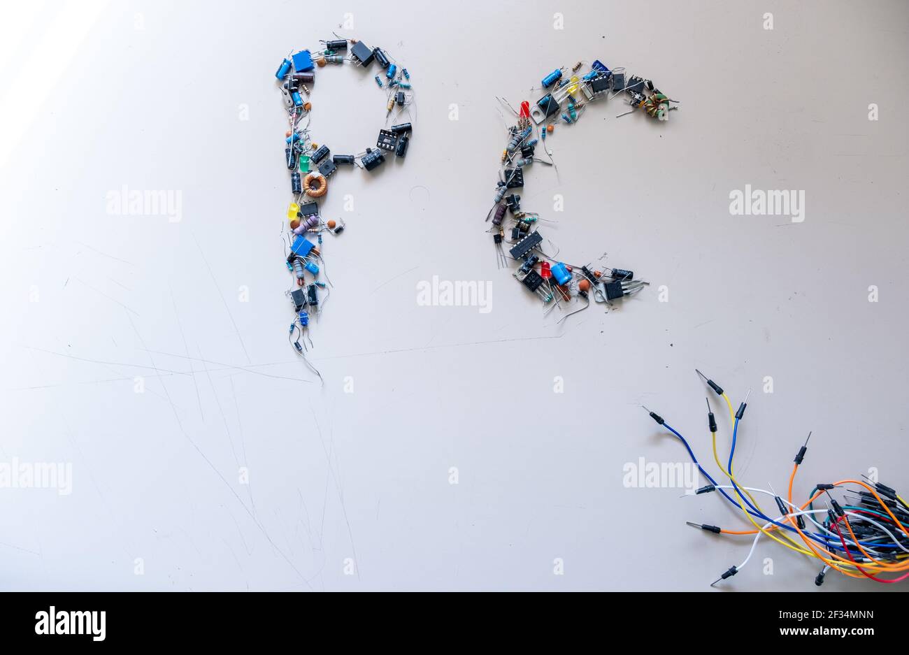 Pc pattern formed by electronic parts Stock Photo - Alamy