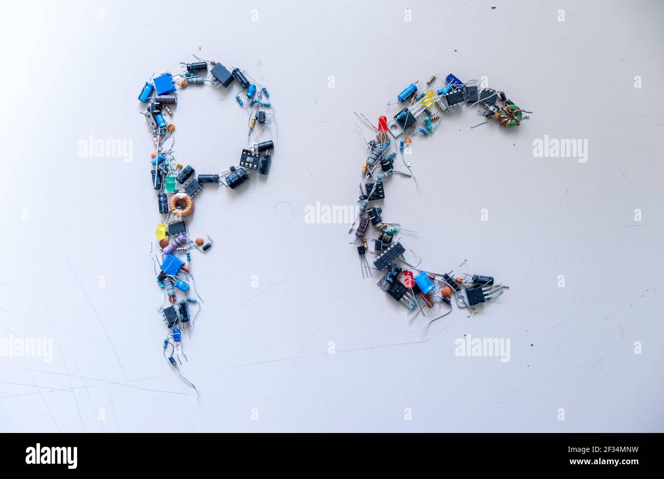 Pc pattern formed by electronic parts Stock Photo - Alamy