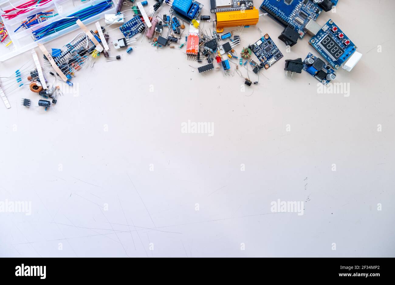 Pc parts and electronic parts in a nice pattern Stock Photo - Alamy