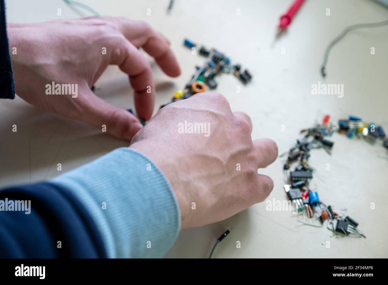 IC word formed by electronic parts Stock Photo - Alamy