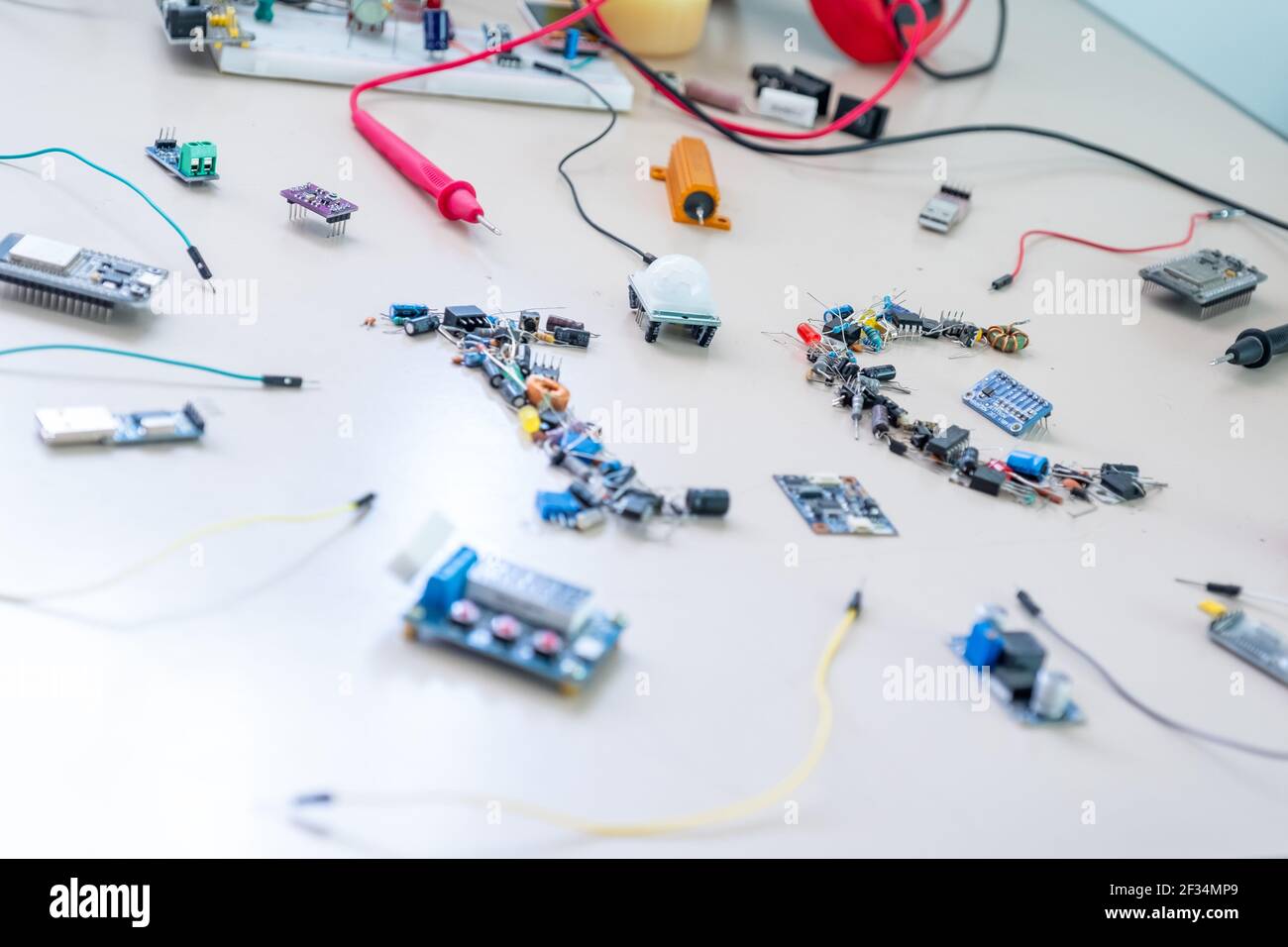 IC word formed by electronic parts Stock Photo - Alamy