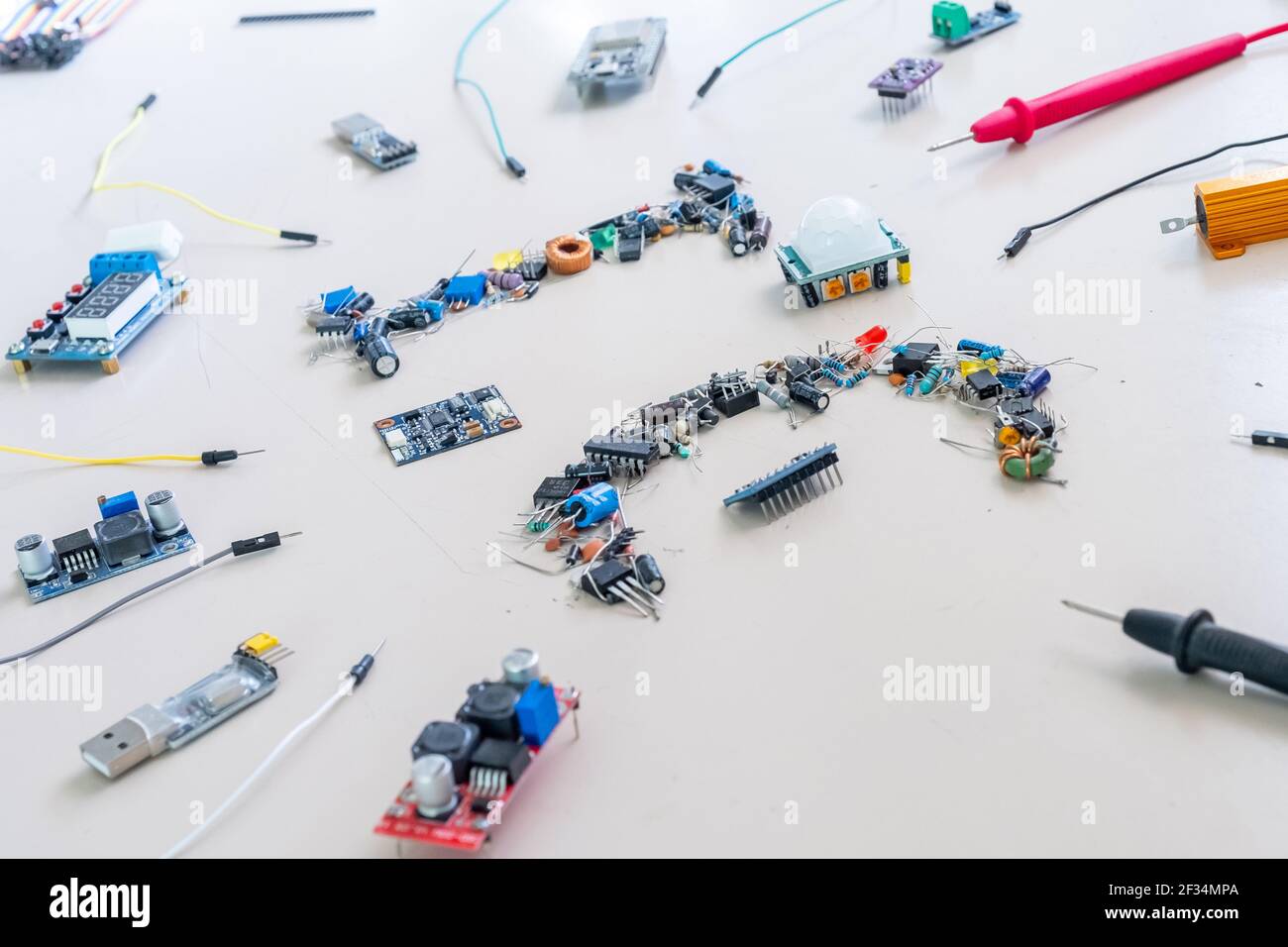 IC word formed by electronic parts Stock Photo - Alamy