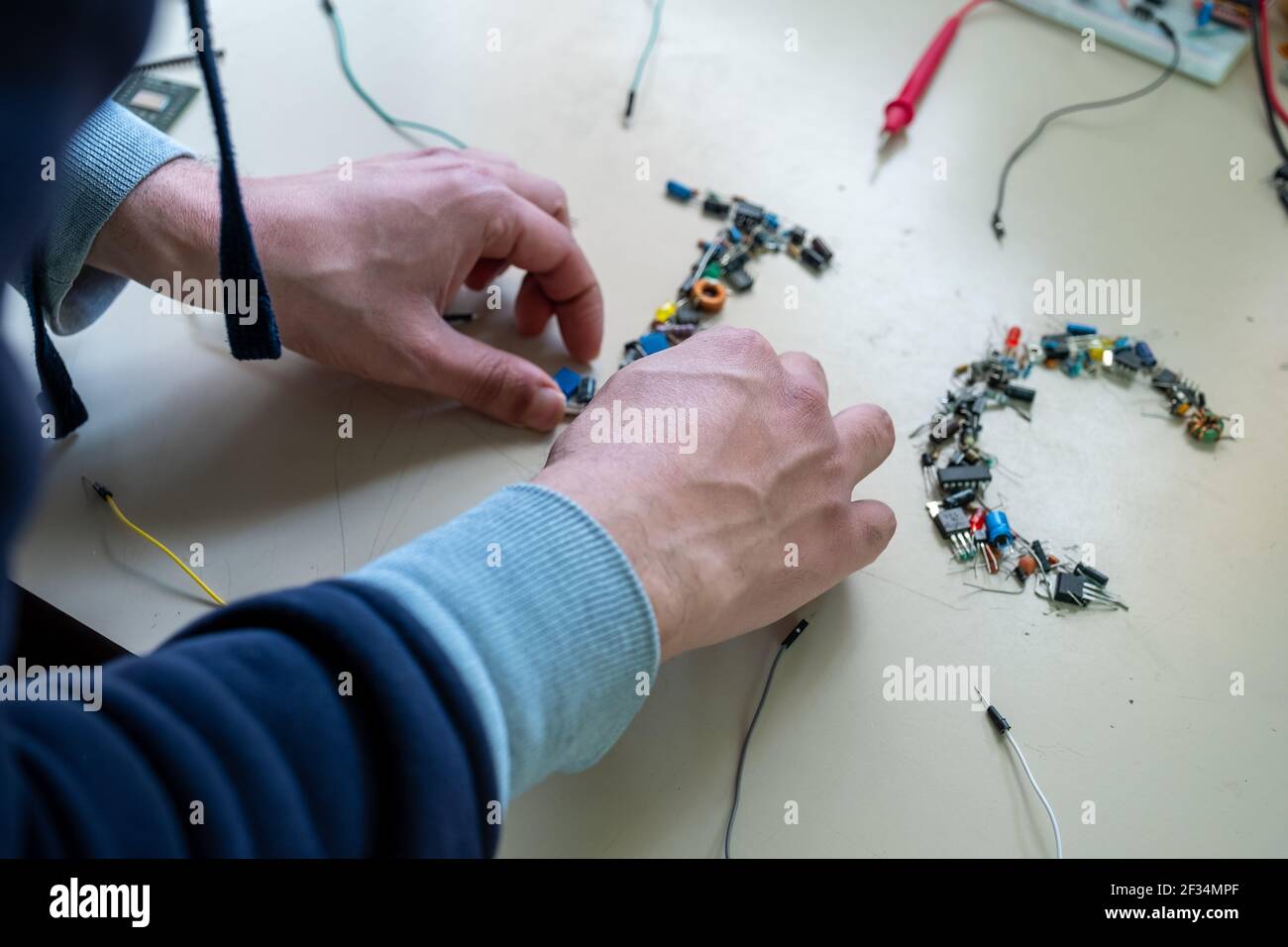 IC word formed by electronic parts Stock Photo - Alamy