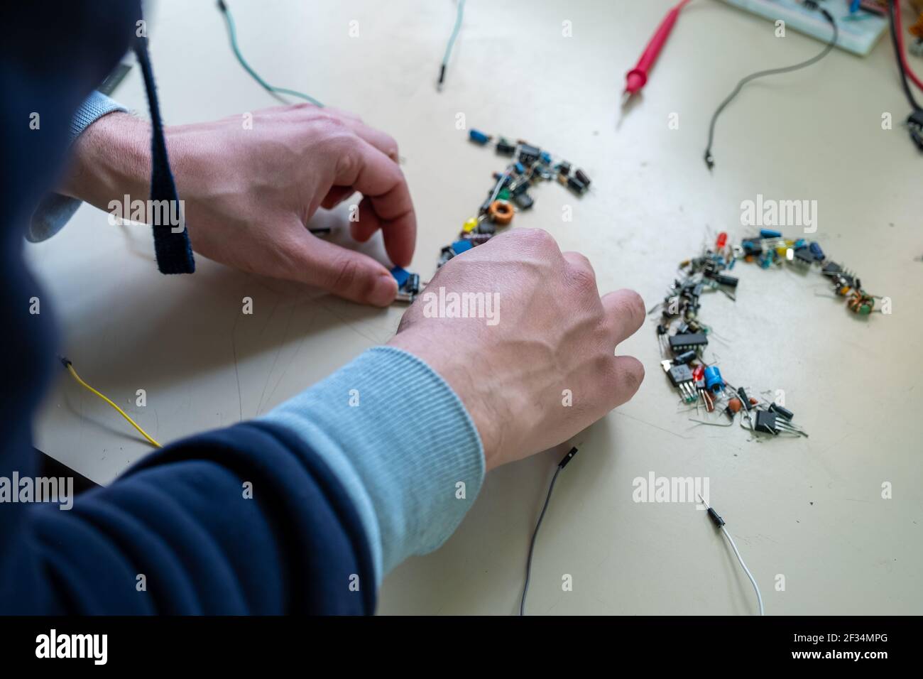 IC word formed by electronic parts Stock Photo - Alamy