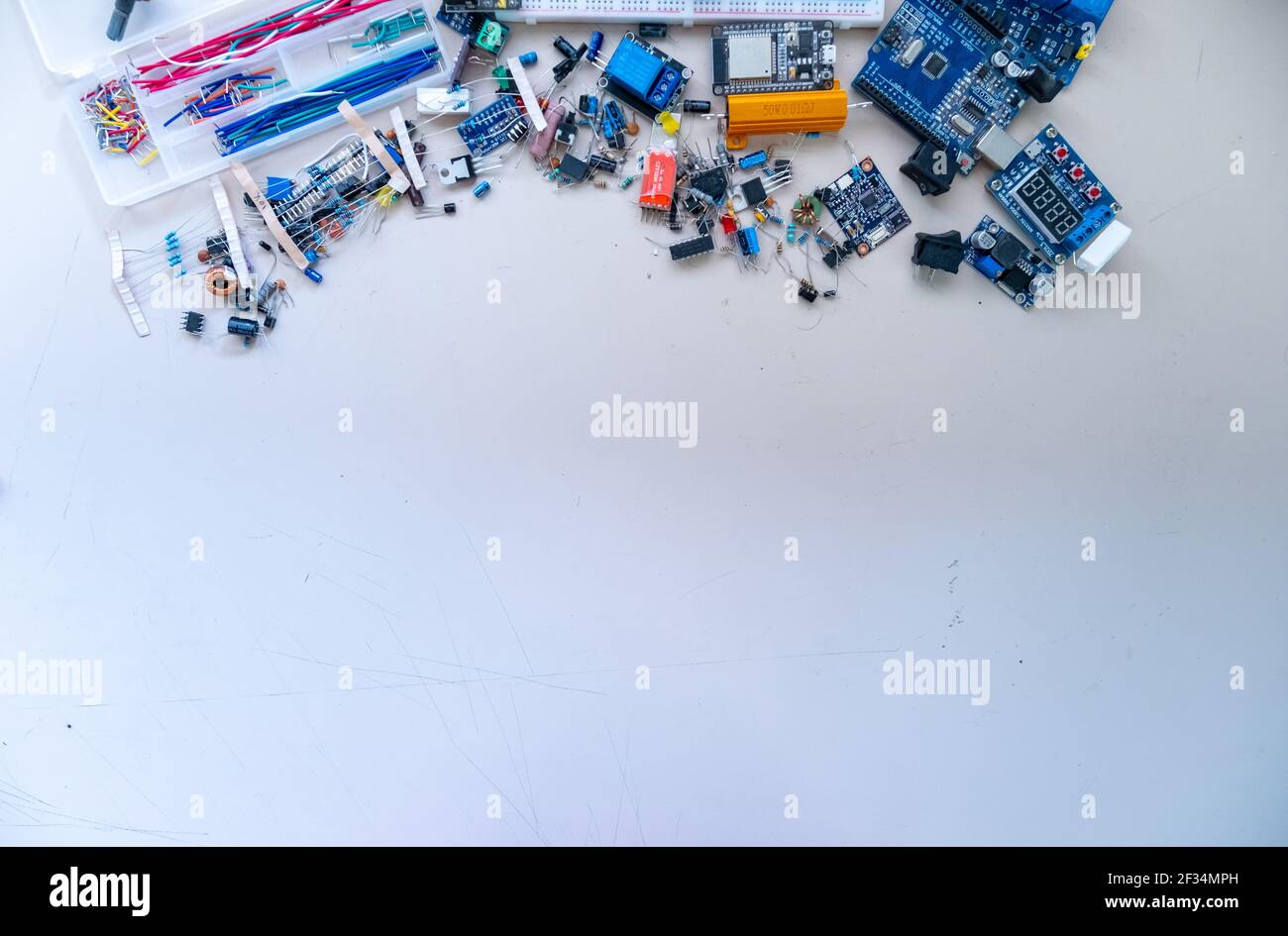 Pc parts and electronic parts in a nice pattern Stock Photo - Alamy