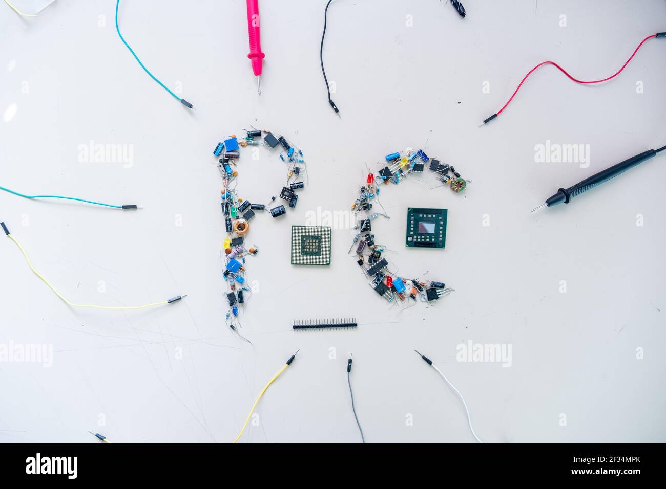 Pc pattern formed by electronic parts Stock Photo - Alamy