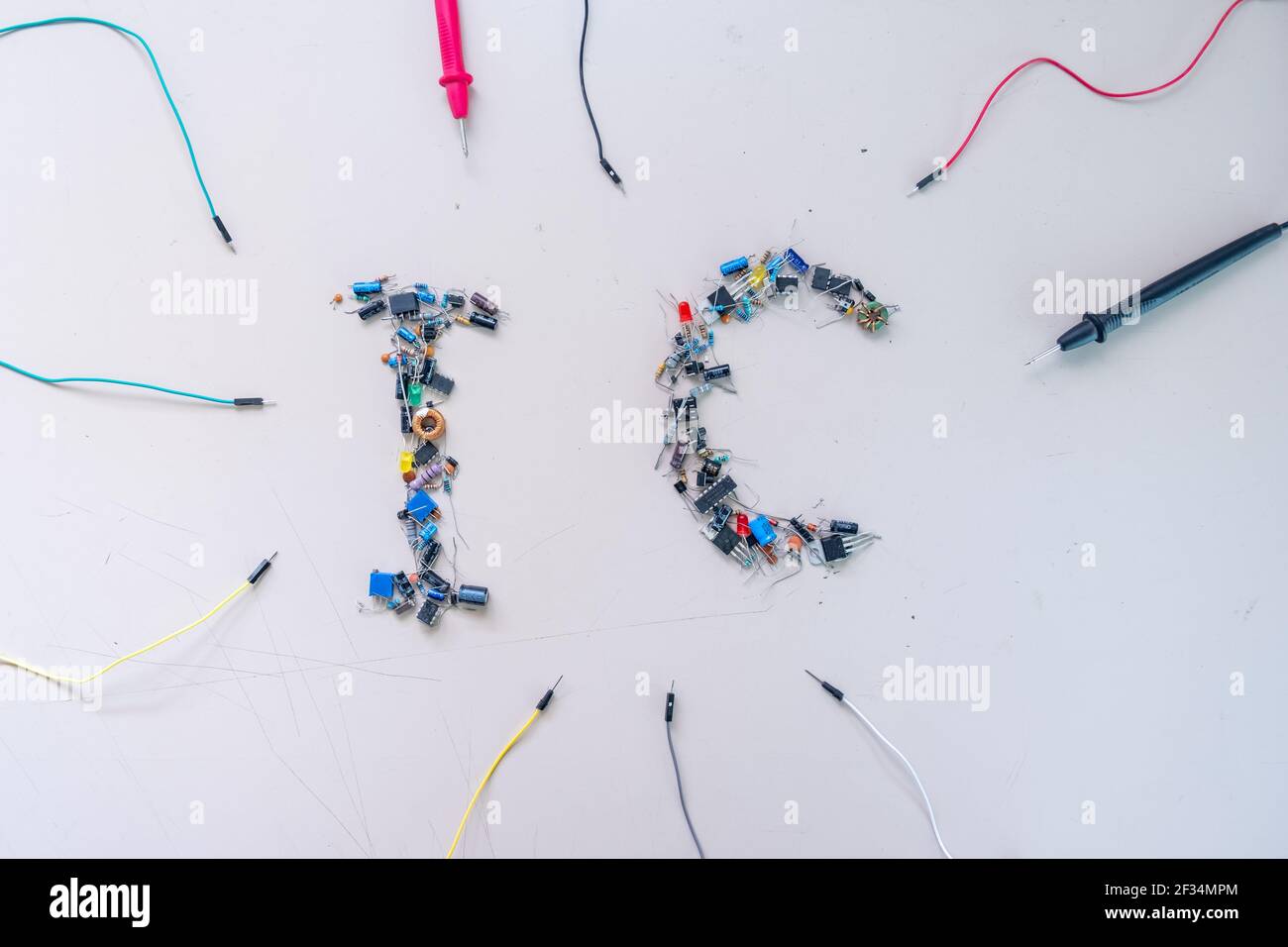 IC word formed by electronic parts Stock Photo - Alamy