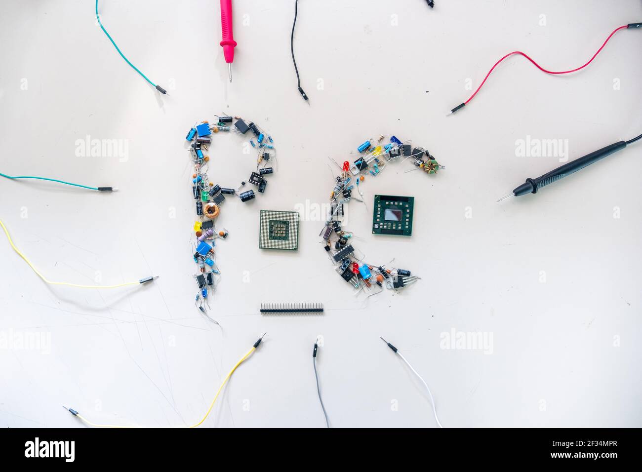 Pc pattern formed by electronic parts Stock Photo - Alamy