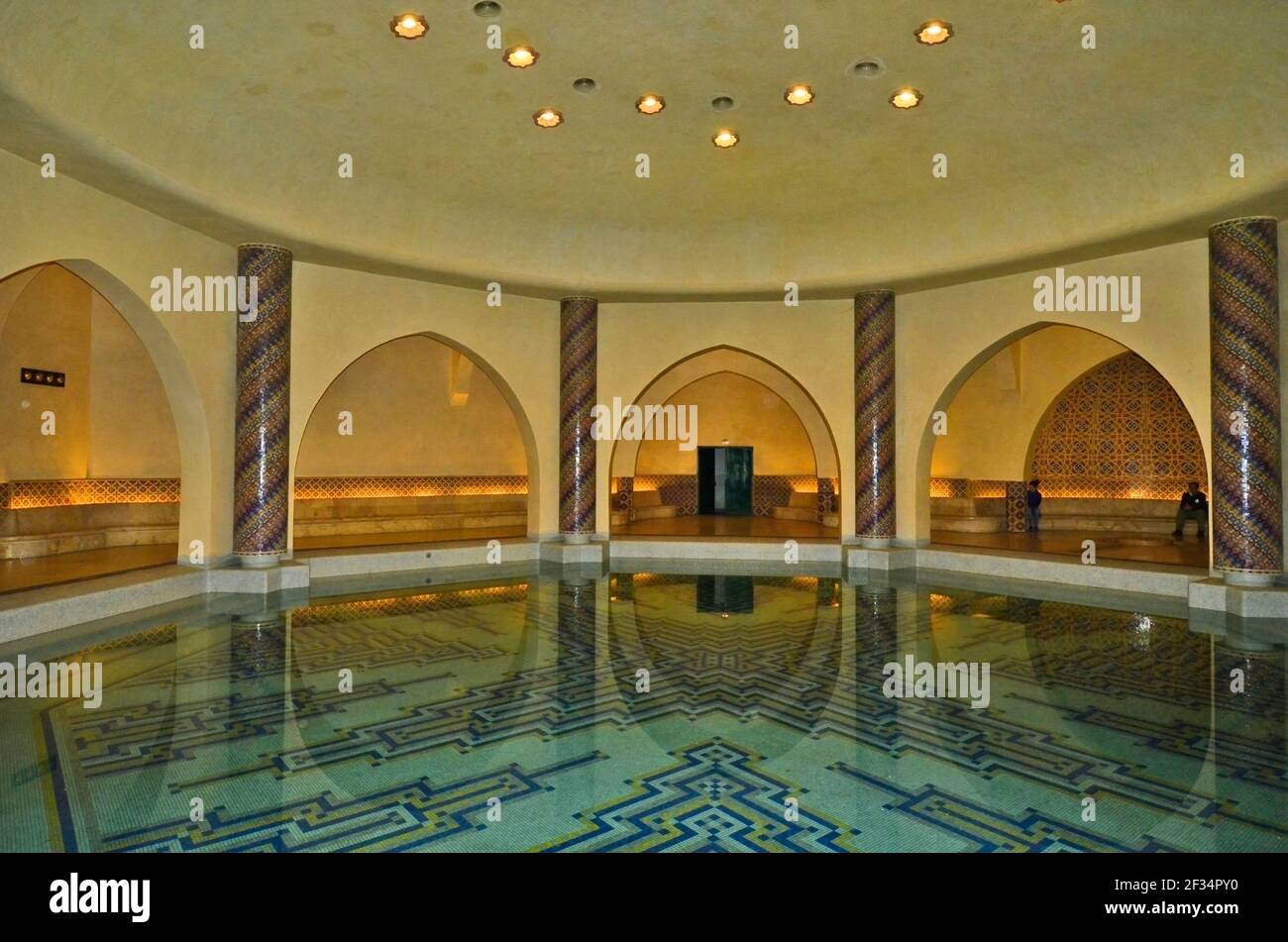 Morocco, pool in Hamam of the mosque Hassan II Stock Photo - Alamy