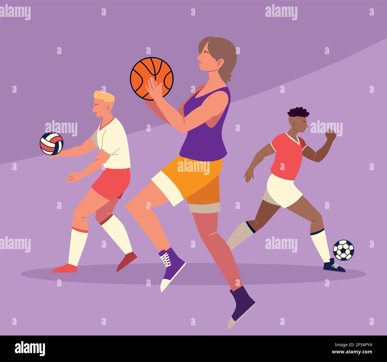 people balls sporty soccer volleyball Stock Vector Image & Art - Alamy