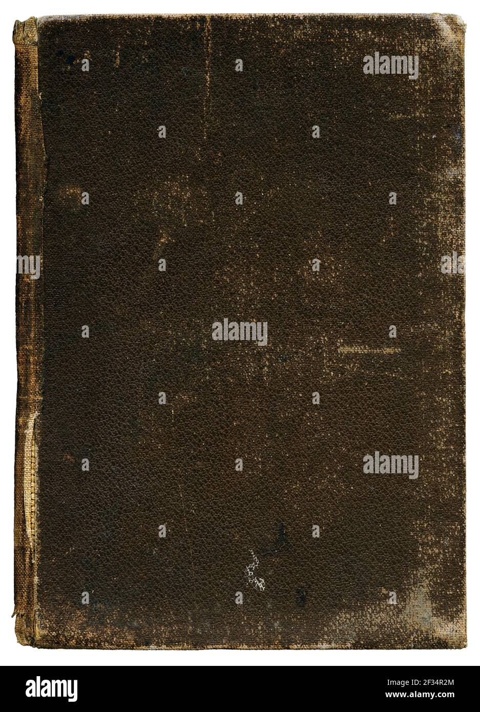 Antique book cover - abraded brown canvas - circa 1890 - isolated on ...