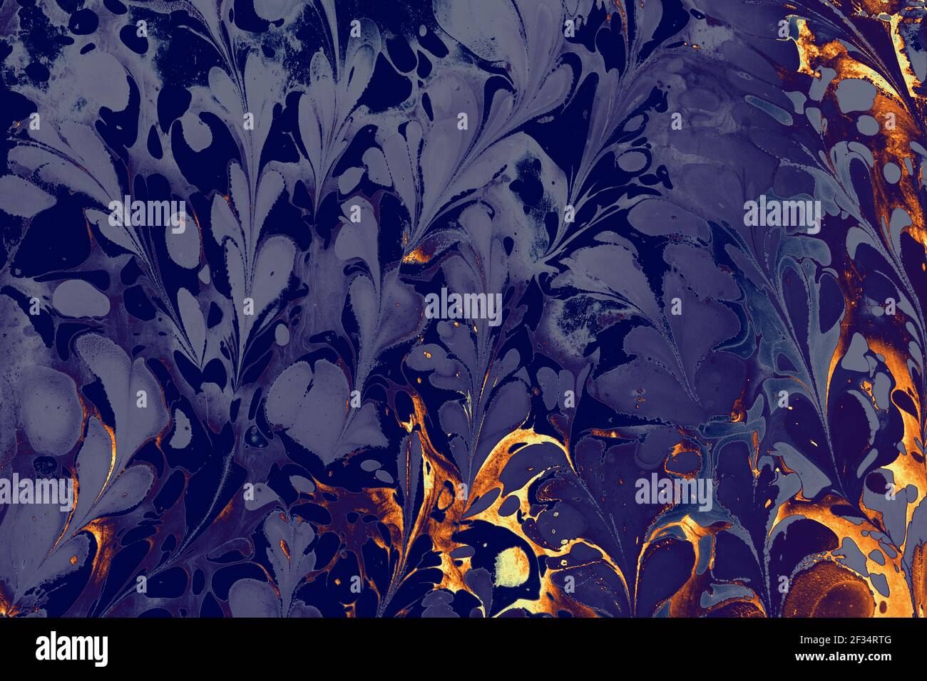 Creative ebru art background with abstract paint. Marbling texture ...