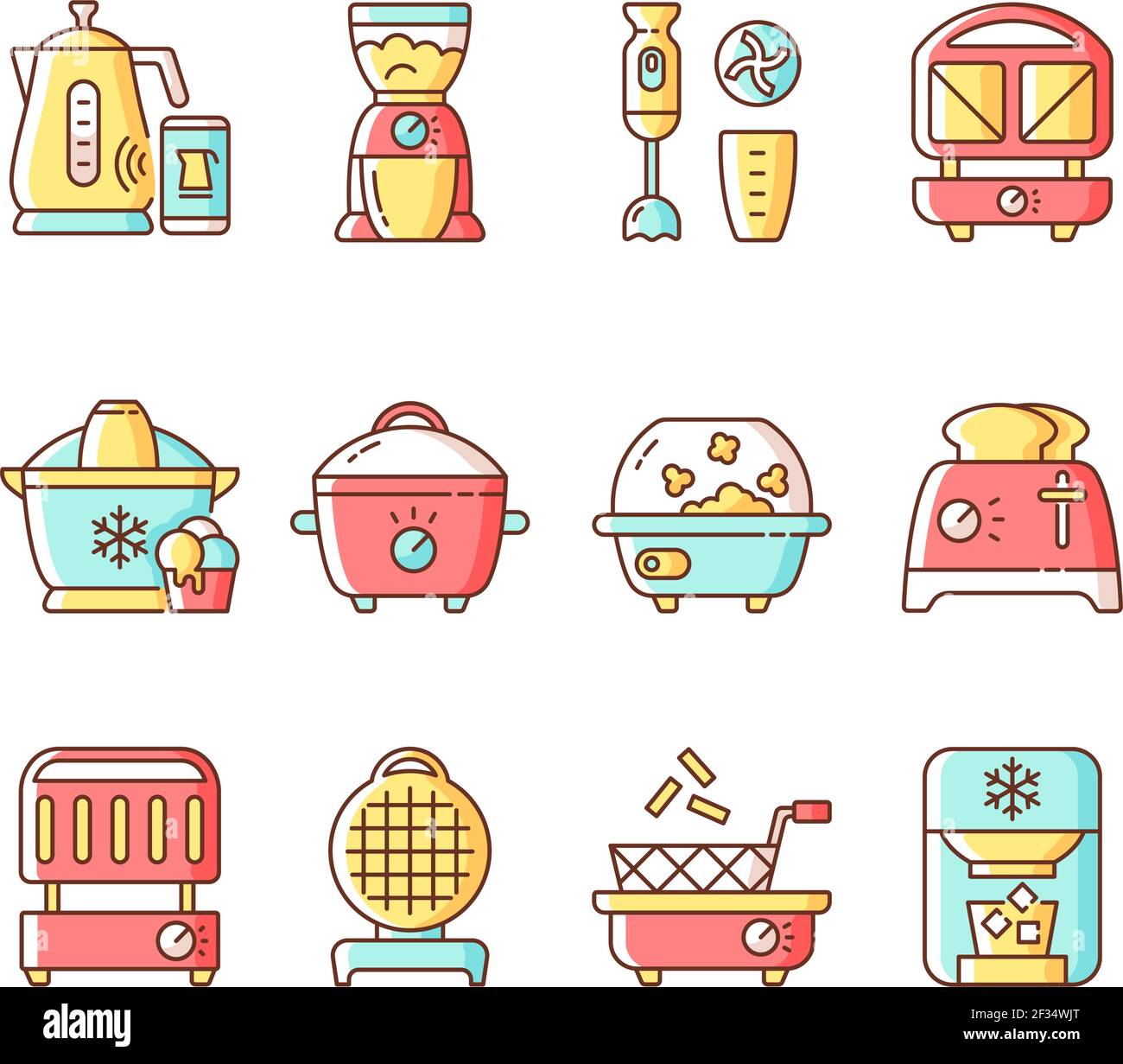 Small kitchen appliance RGB color icons set Stock Vector Image & Art ...