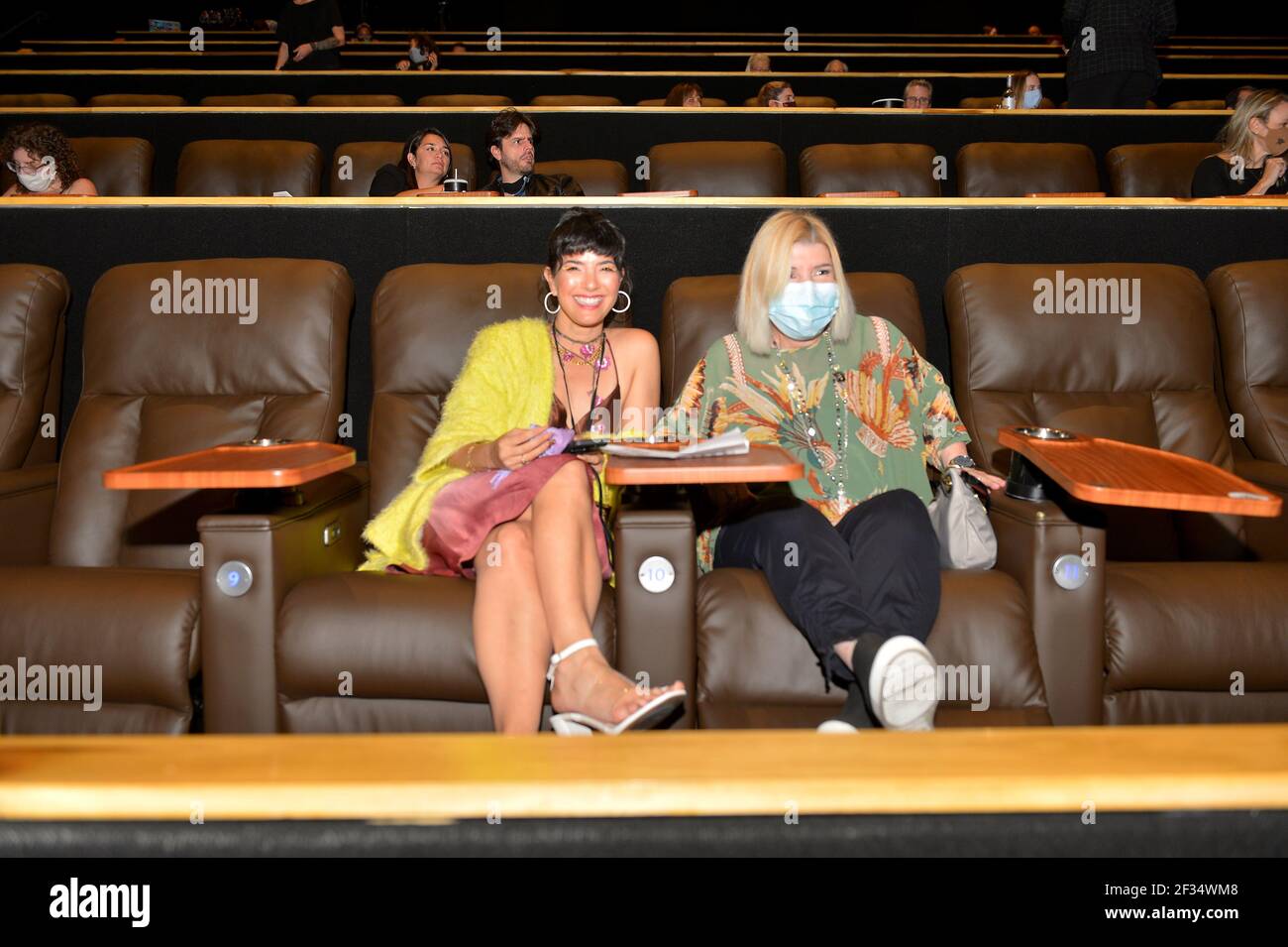 MIAMI, FL - MARCH 13:Cuci Amador (L) are seen in the theater during the ...