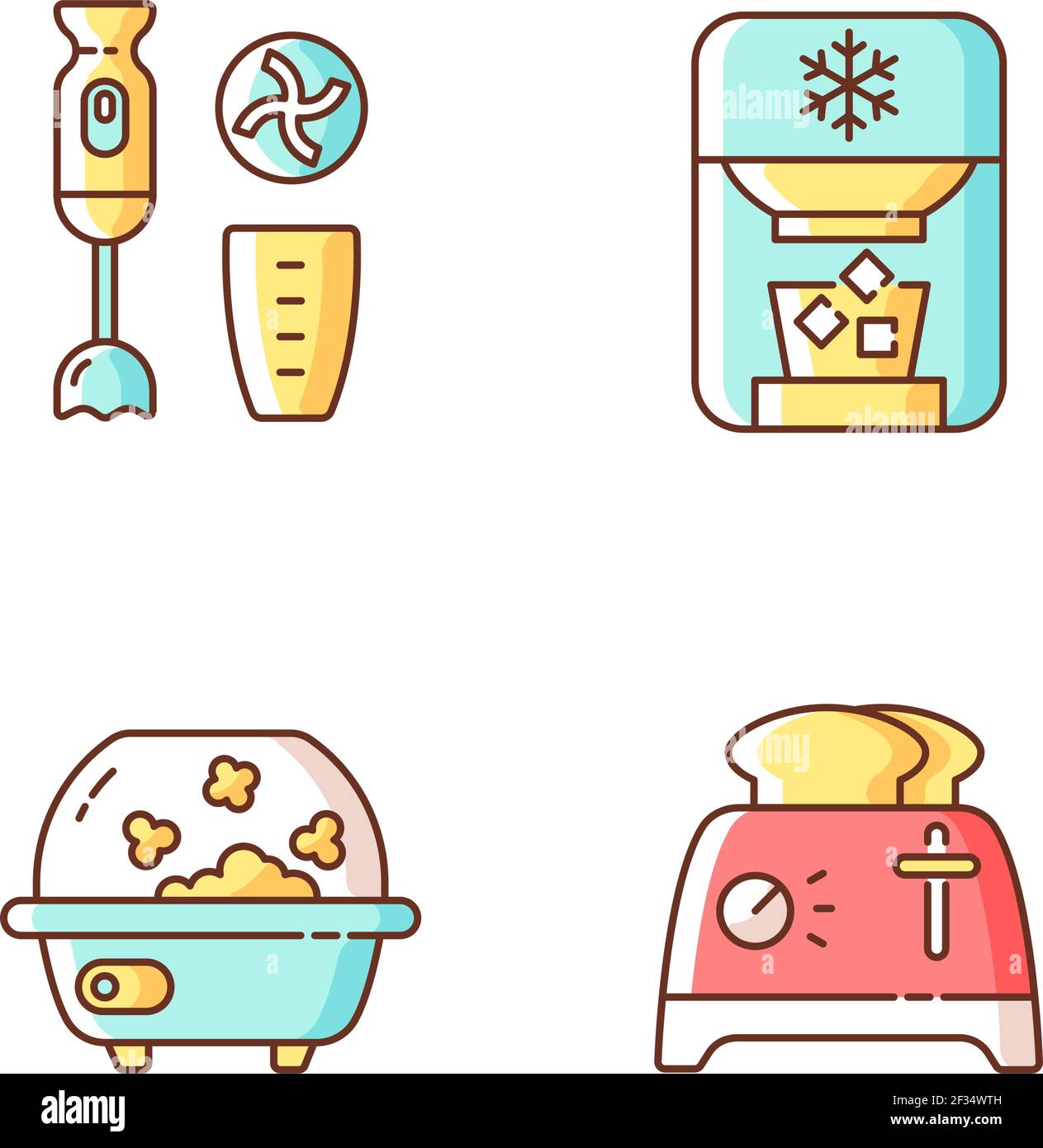 Home appliances icons set cartoon hi-res stock photography and images ...