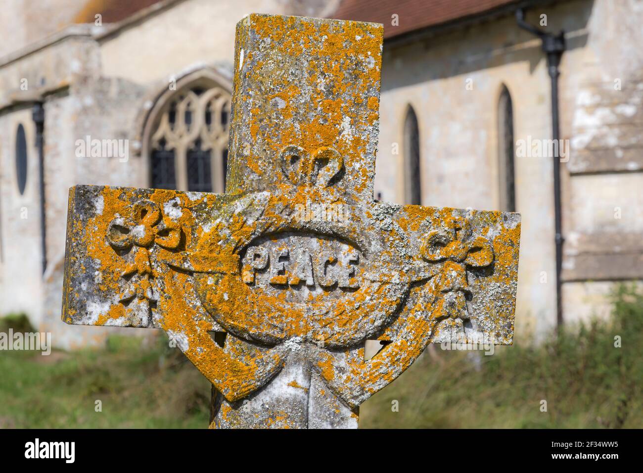 Peace gravestone at Imber Church, St Giles Church part of deserted ...