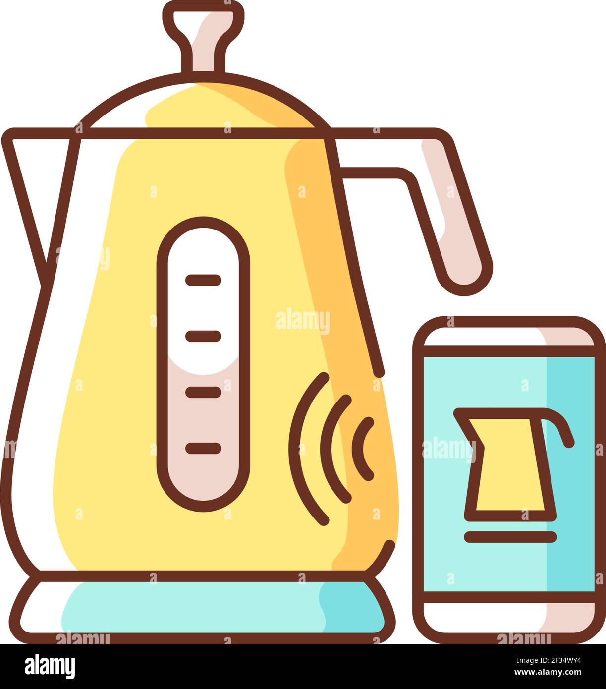 Smart kettle RGB color icon Stock Vector Image & Art - Alamy