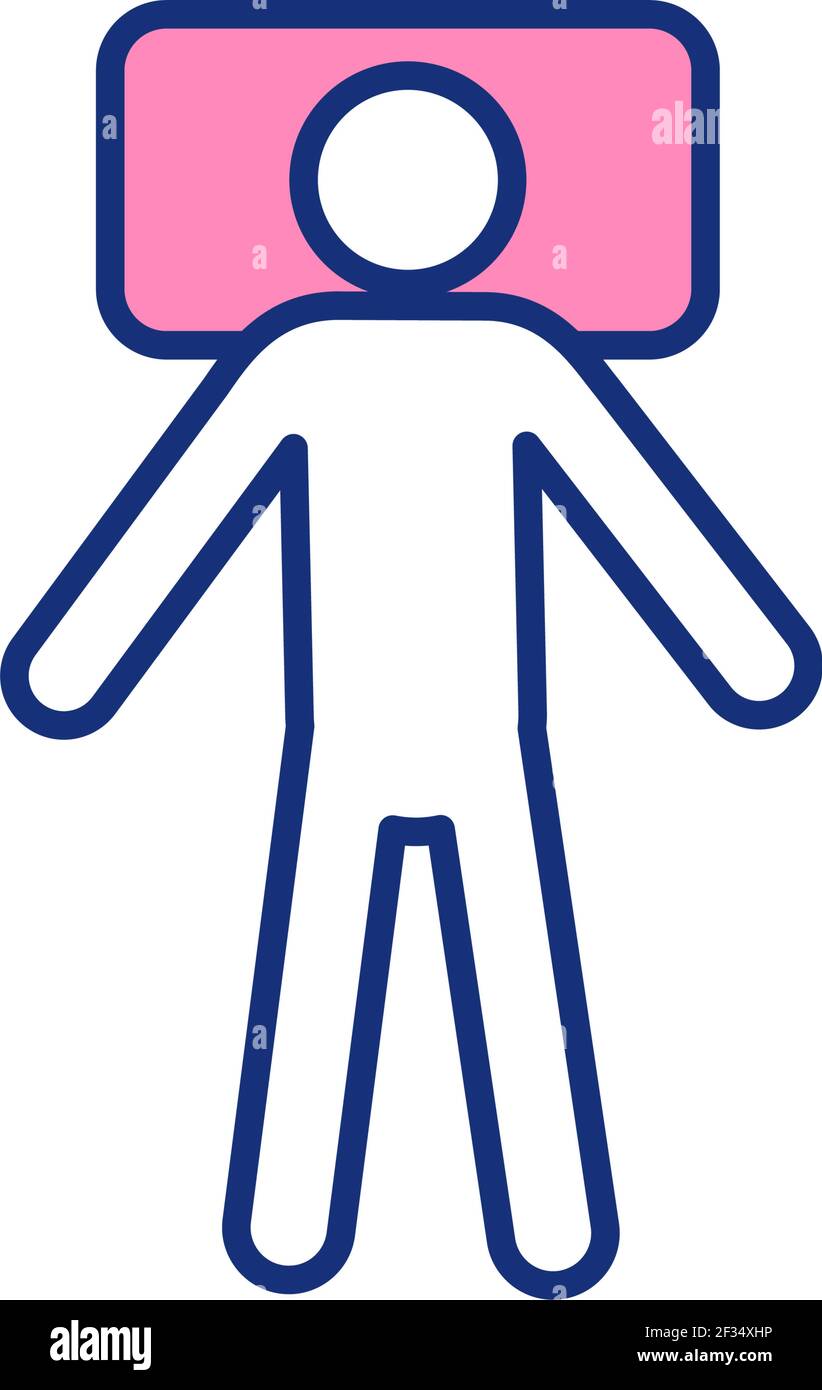 Sleep position on back RGB color icon Stock Vector Image & Art - Alamy