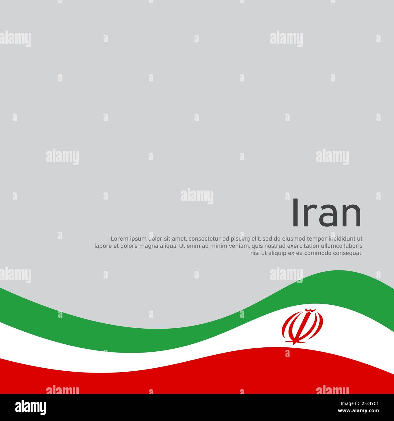 Abstract waving iran flag. Iranian state patriotic banner, flyer. Card ...