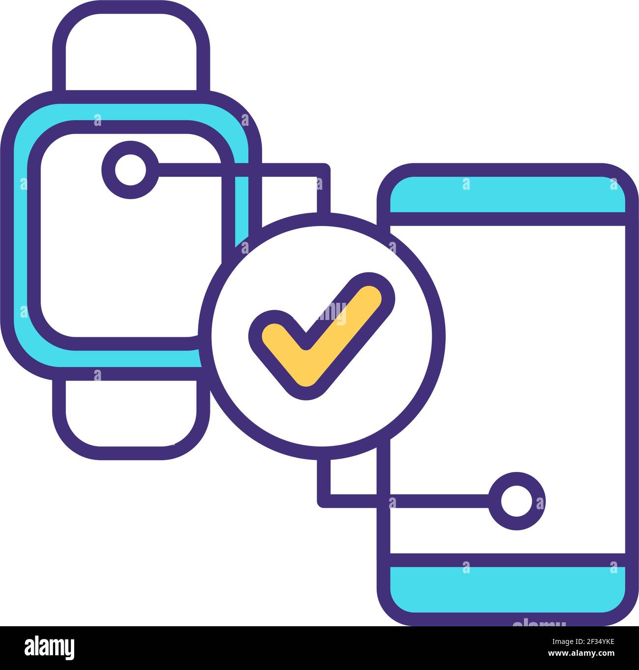 Pairing devices RGB color icon Stock Vector Image & Art - Alamy