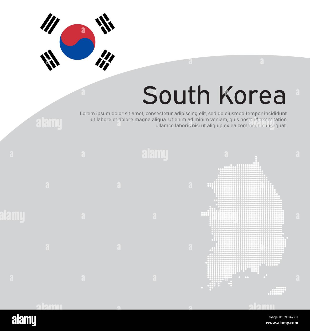 Abstract south korea flag, mosaic map on light background. Vector ...