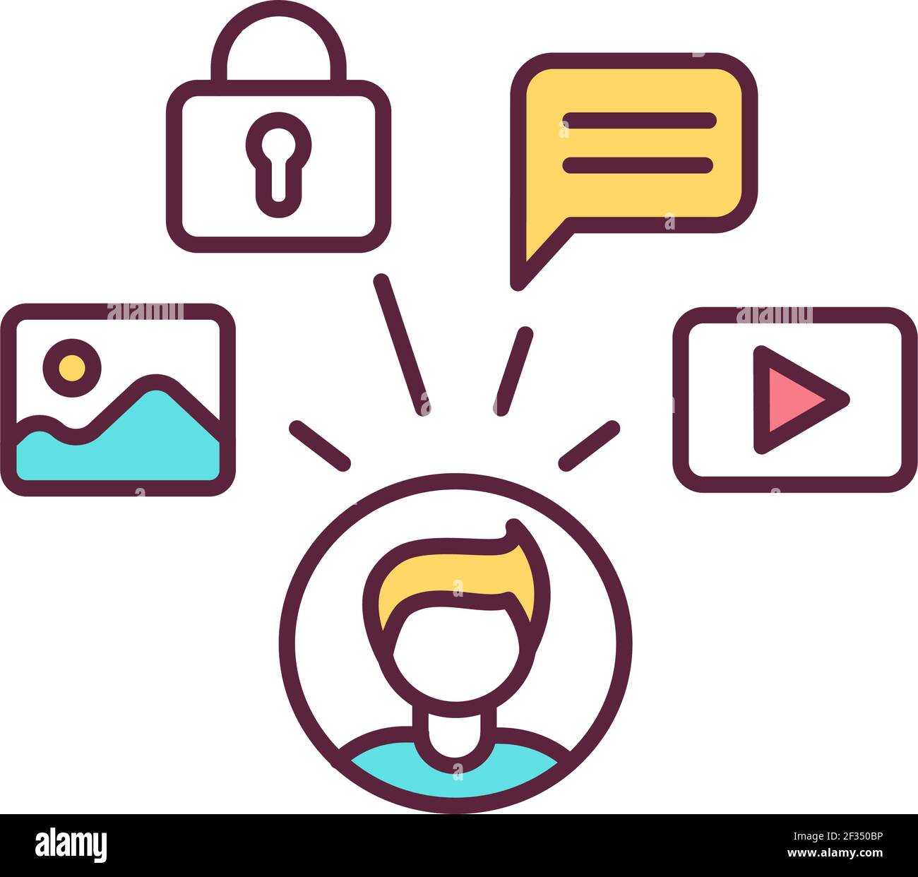 Social media RGB color icon Stock Vector Image & Art - Alamy