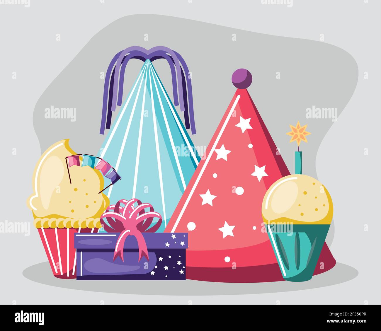 Gift box sweet cupcakes Stock Vector Images - Alamy