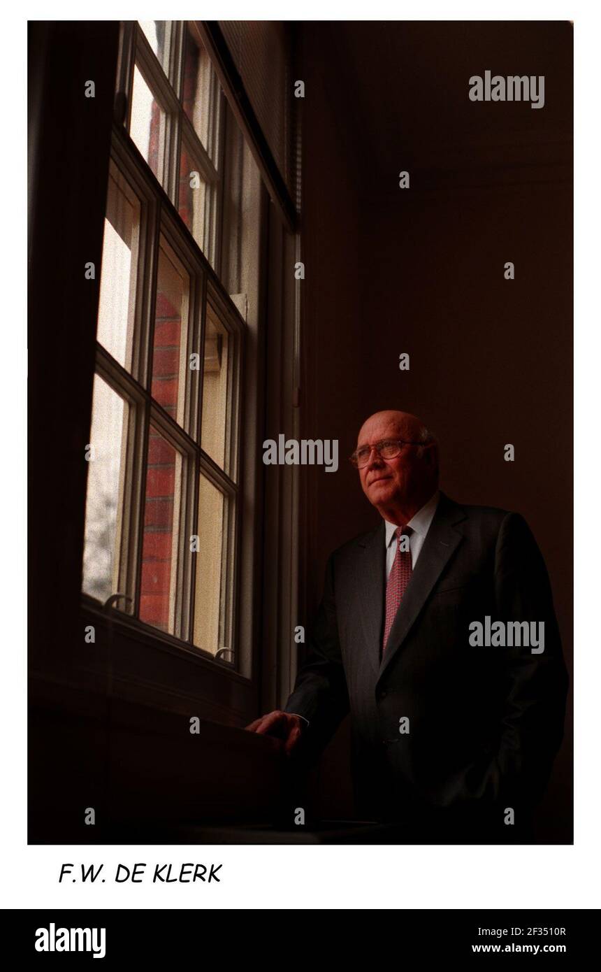 FW De Klerk former South African President January 1999 Stock Photo - Alamy