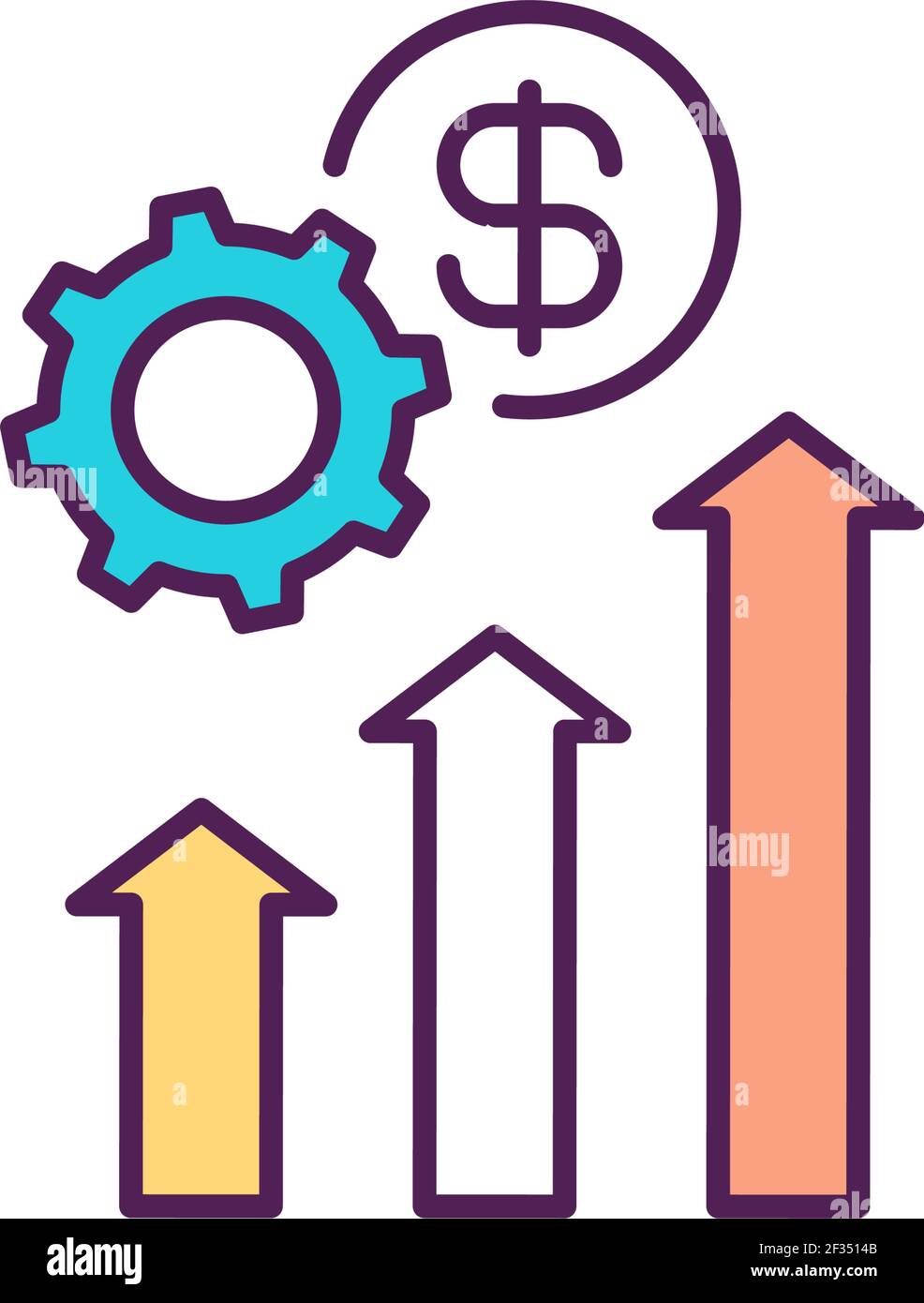 Wages and labour productivity RGB color icon Stock Vector Image & Art ...