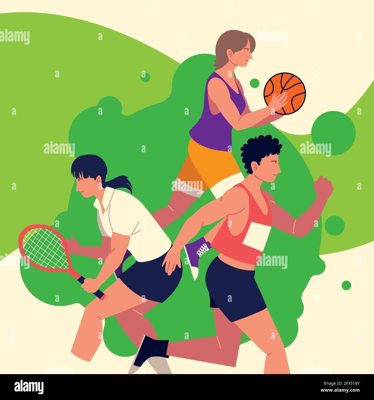 people practicing sport activities cartoon Stock Vector Image & Art - Alamy