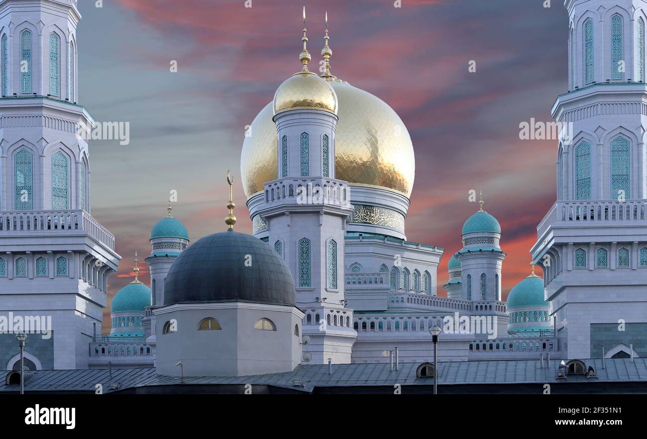 Moscow Cathedral Mosque, Russia -- the main mosque in Moscow, new ...