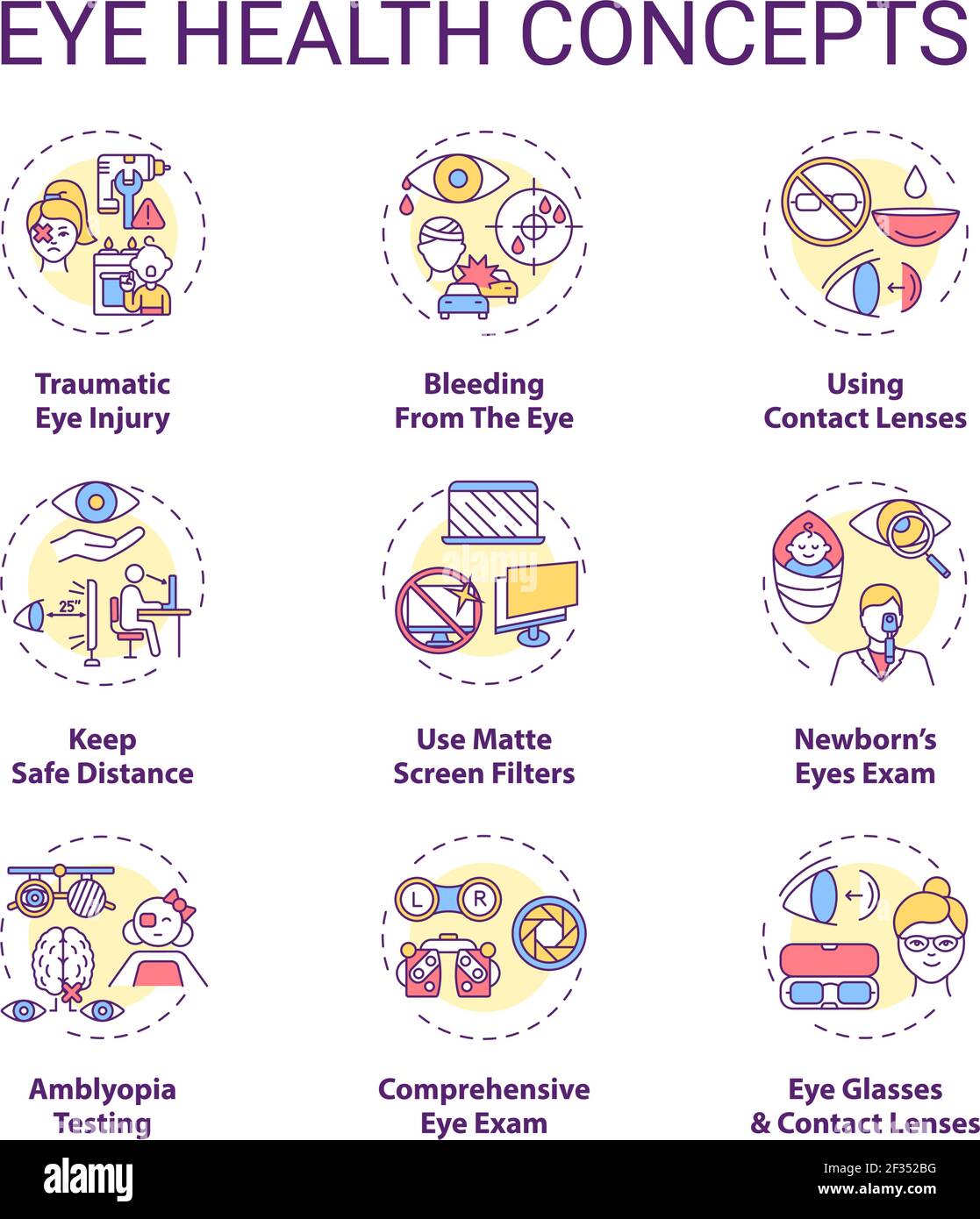 Eye health concept icons set Stock Vector Image & Art - Alamy