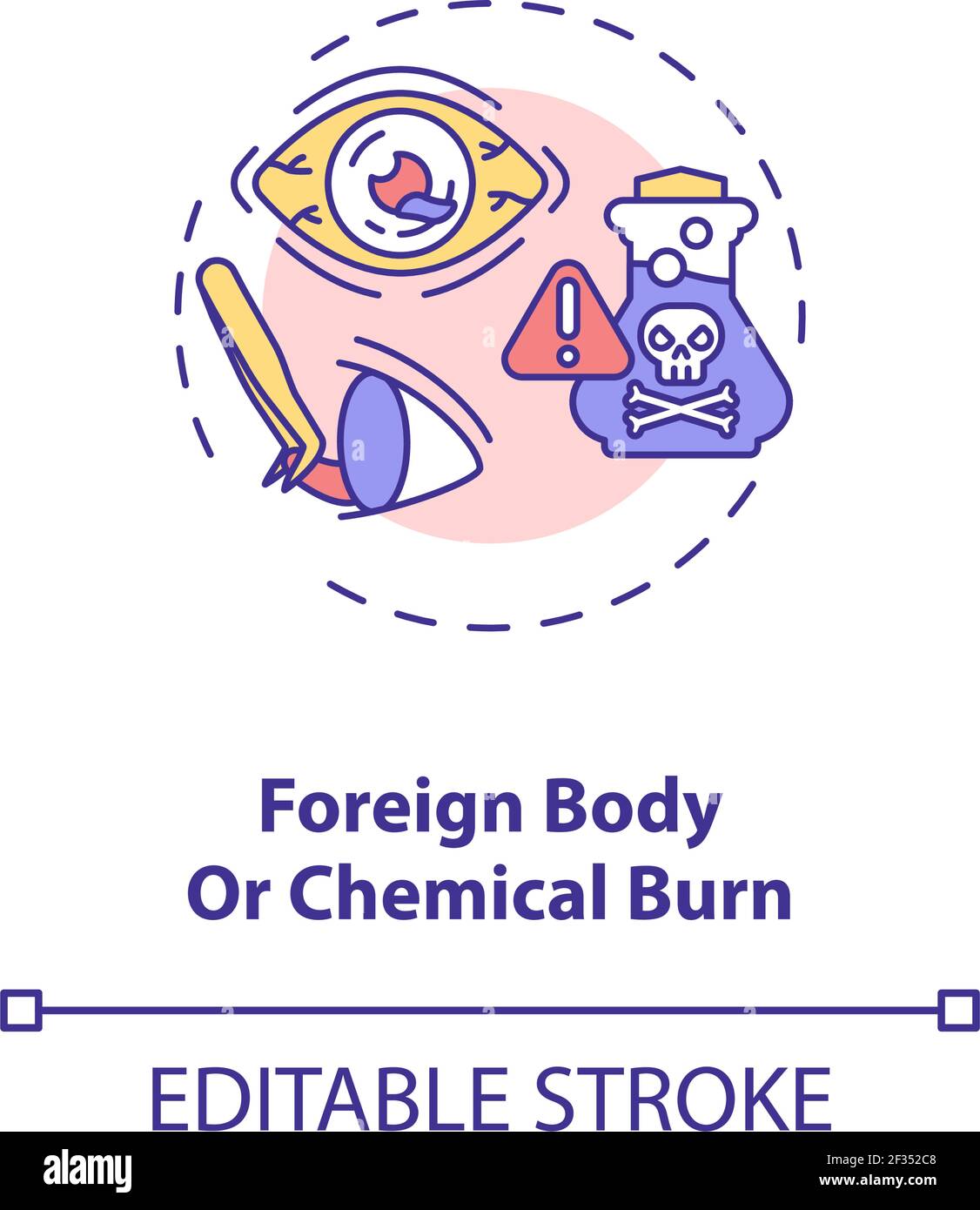 Foreign body or chemical burn concept icon Stock Vector Image & Art - Alamy