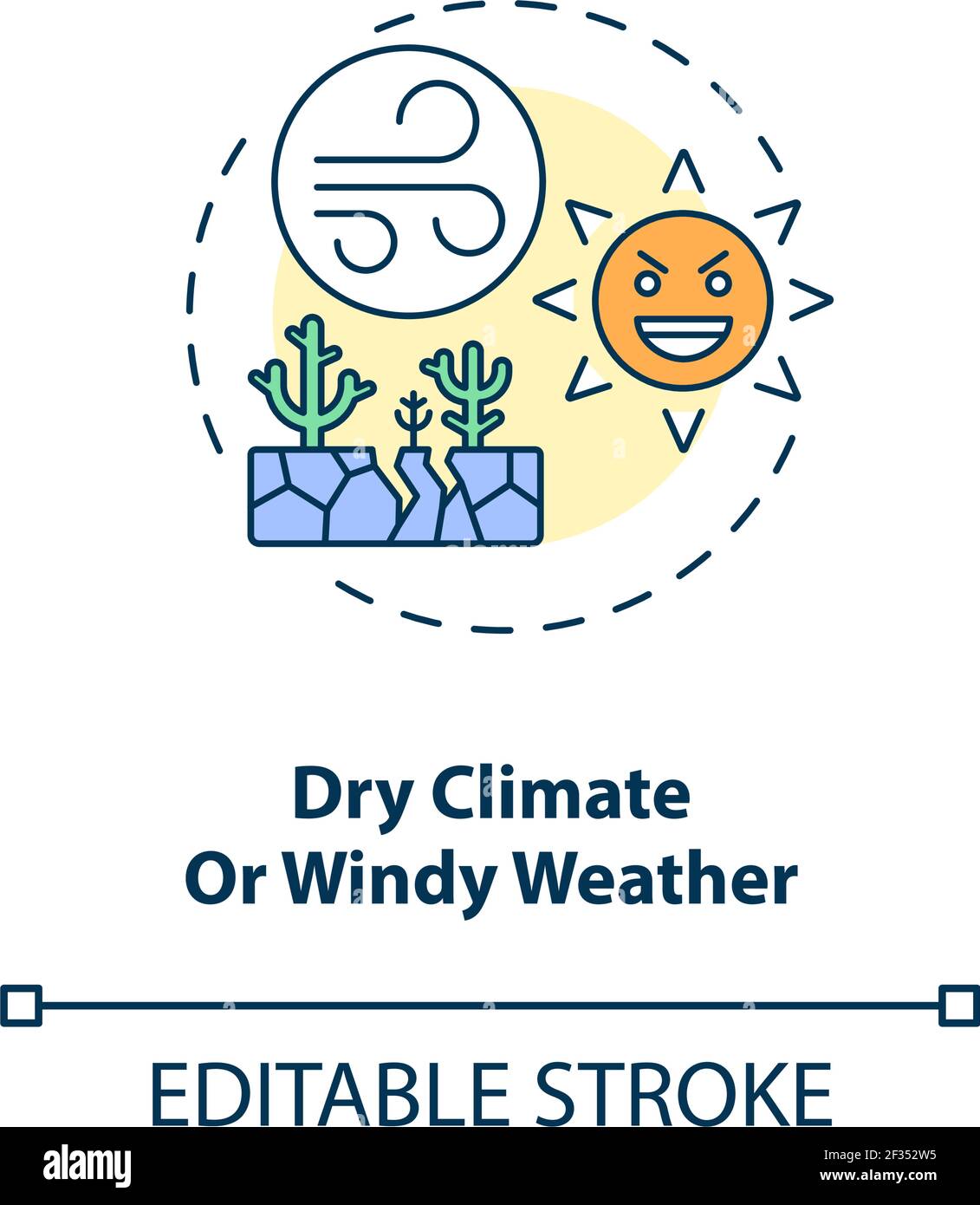 Dry climate or windy weather concept icon Stock Vector Image & Art - Alamy