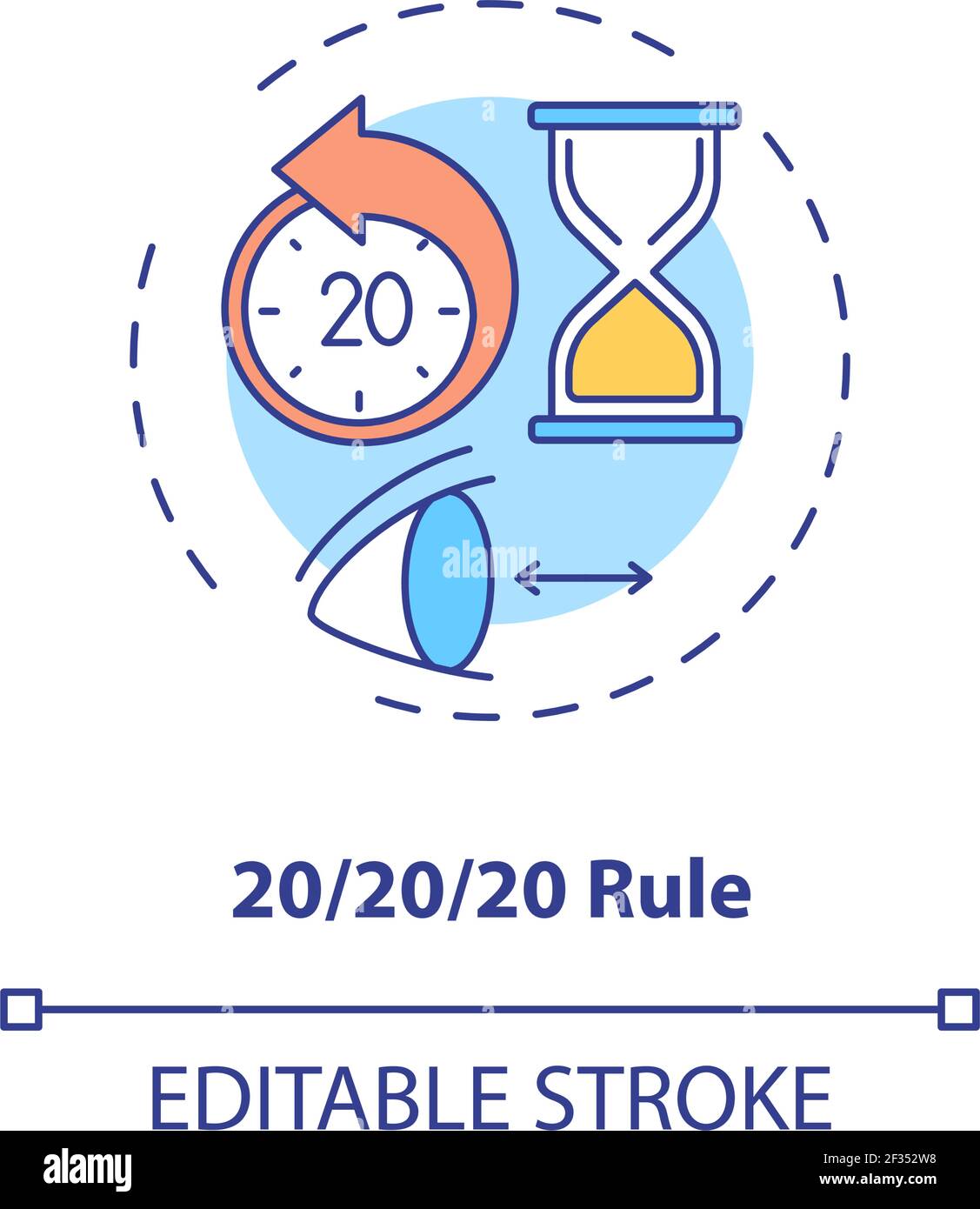 Use 20 20 20 rule concept icon Stock Vector Image & Art - Alamy