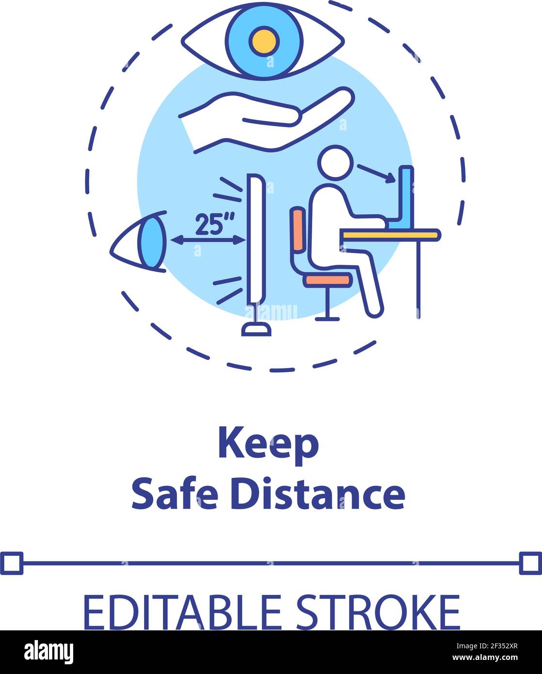 Keep safe distance concept icon Stock Vector Image & Art - Alamy