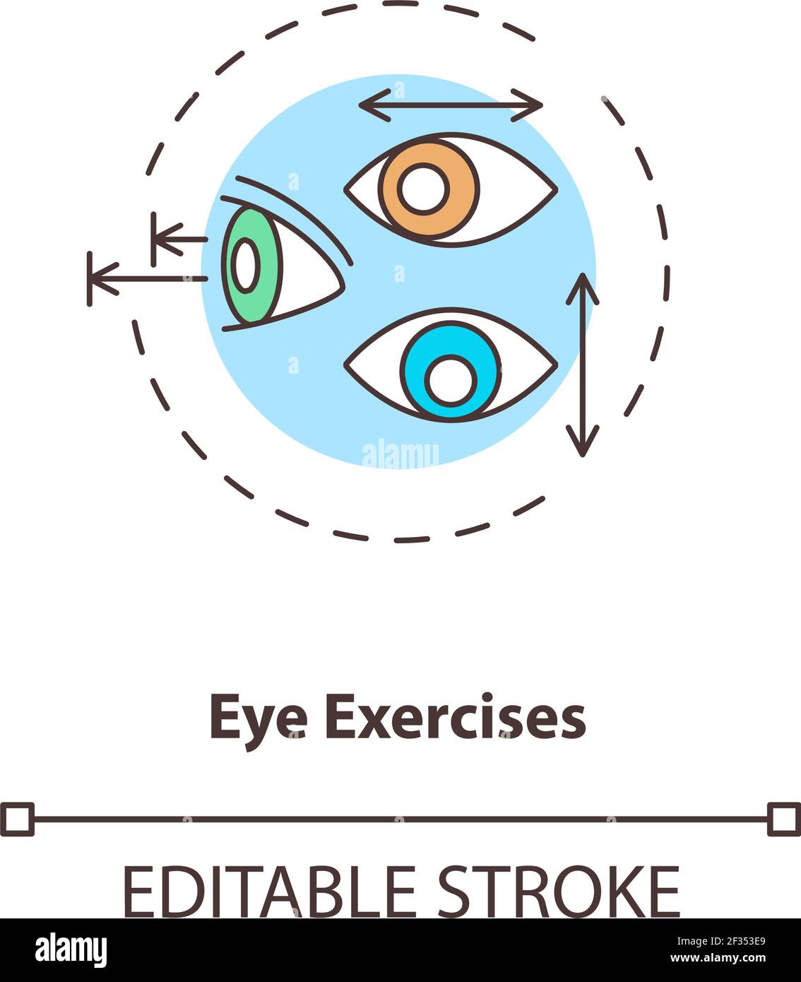 Eye exercises concept icon Stock Vector Image & Art - Alamy
