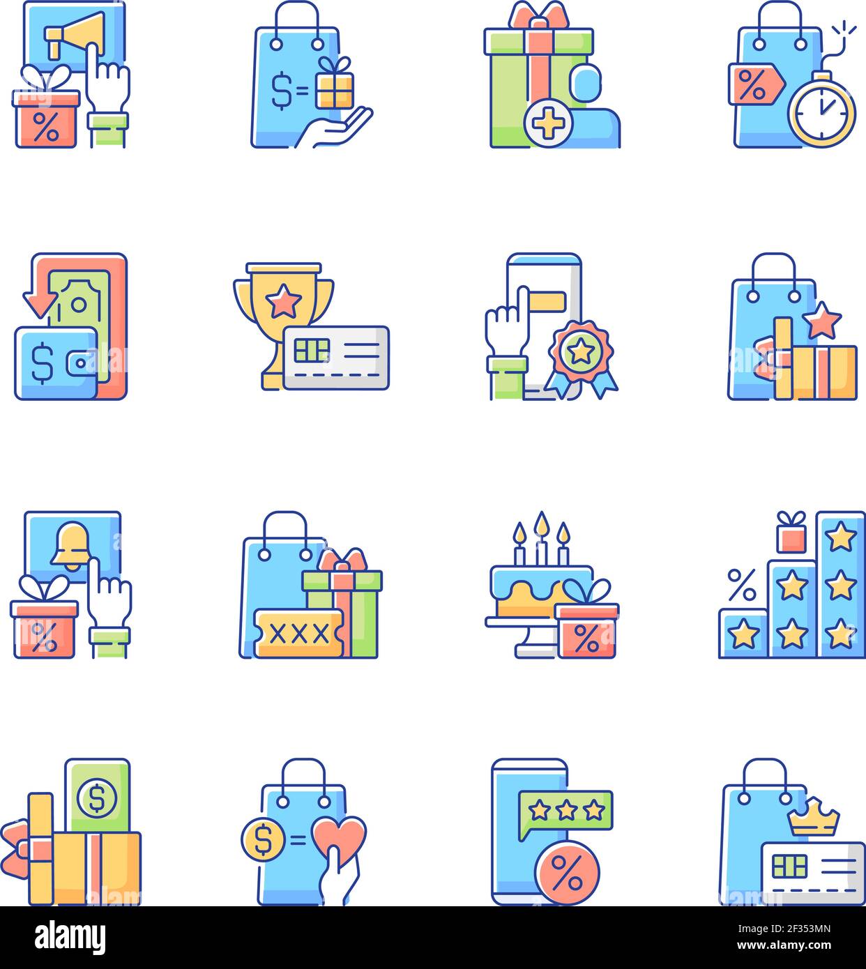 Loyalty program RGB color icons set Stock Vector Image & Art - Alamy