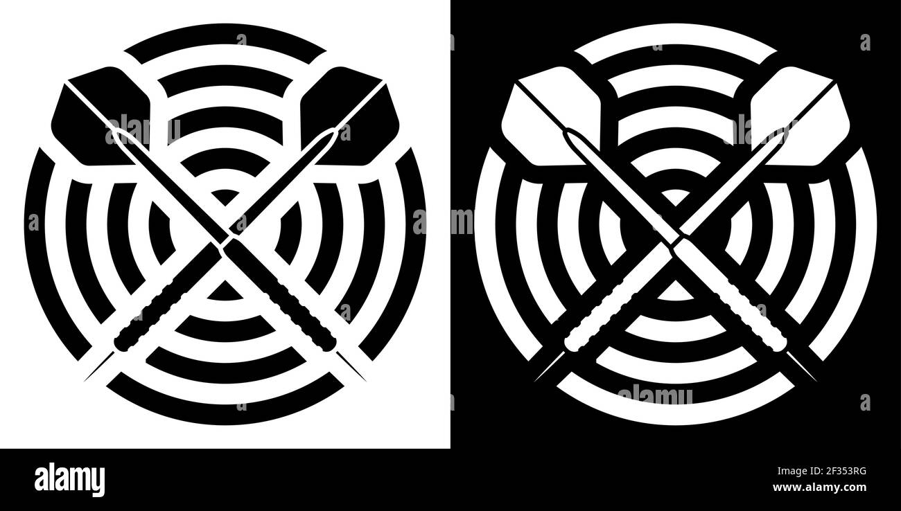 emblem of crossed sports dart arrow icon for competition. Sports ...
